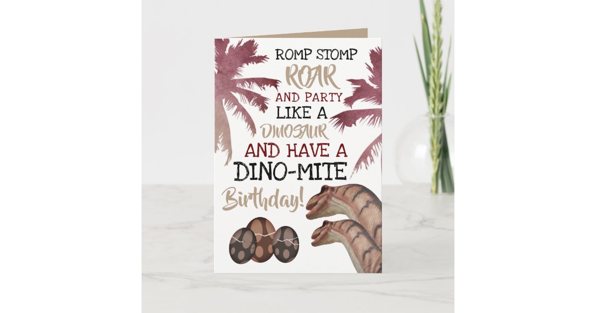 Dino Eggs, Children's Dinosaur Birthday Card | Zazzle