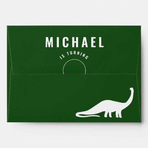 Dino Four Dinosaur 4th Birthday Invitation Envelope | Zazzle