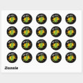 Dino-mite Funny TRex Dinosaur Pun Dark BG Classic Round Sticker | Zazzle