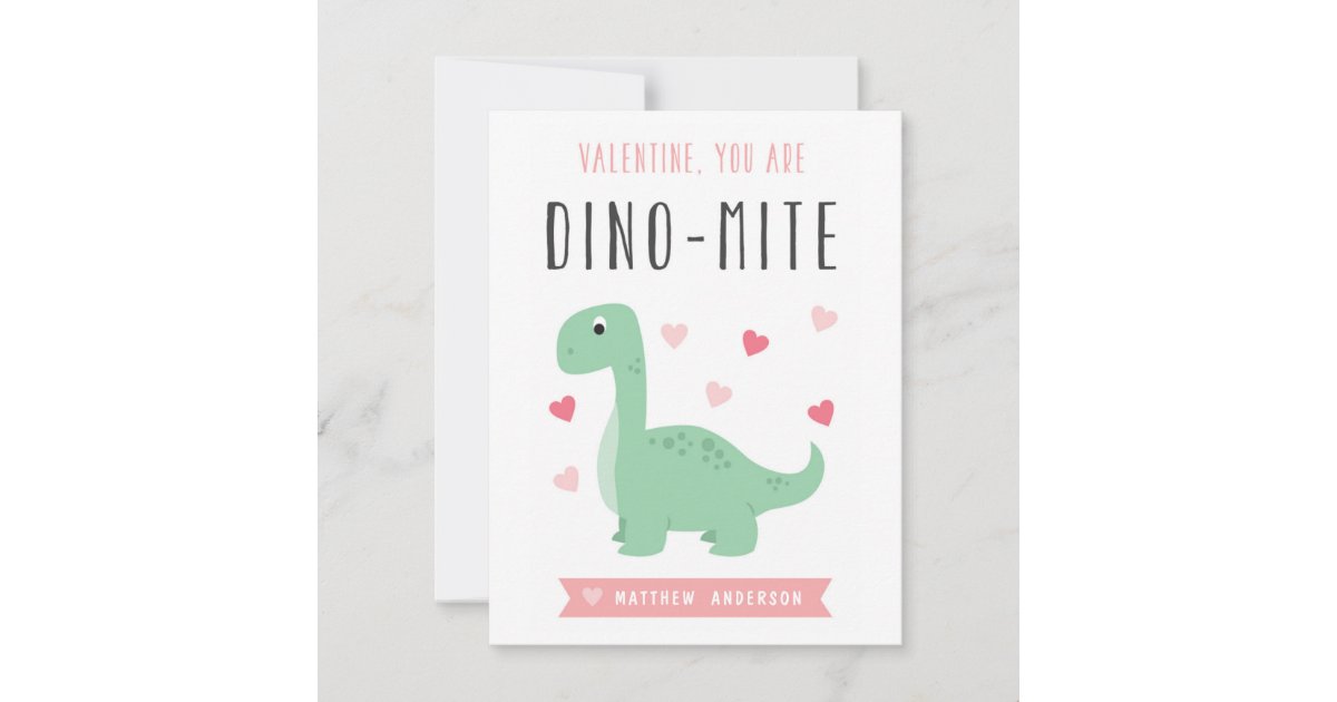 Dino-Mite Valentine's Day Card | Zazzle