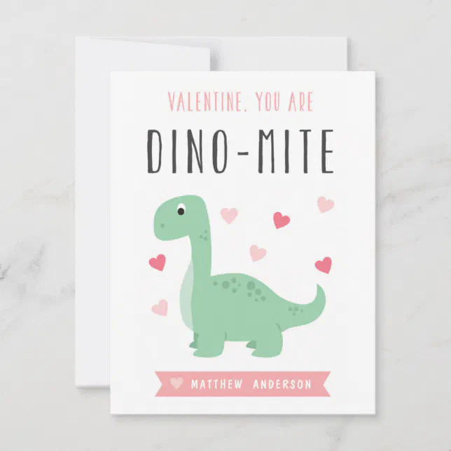 Dino-Mite Valentine's Day Card | Zazzle