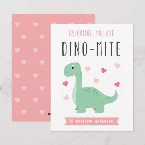Dino-Mite Valentine's Day Card | Zazzle