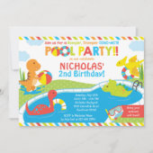 Dino Pool Party Invitation, Pool Party Invite | Zazzle