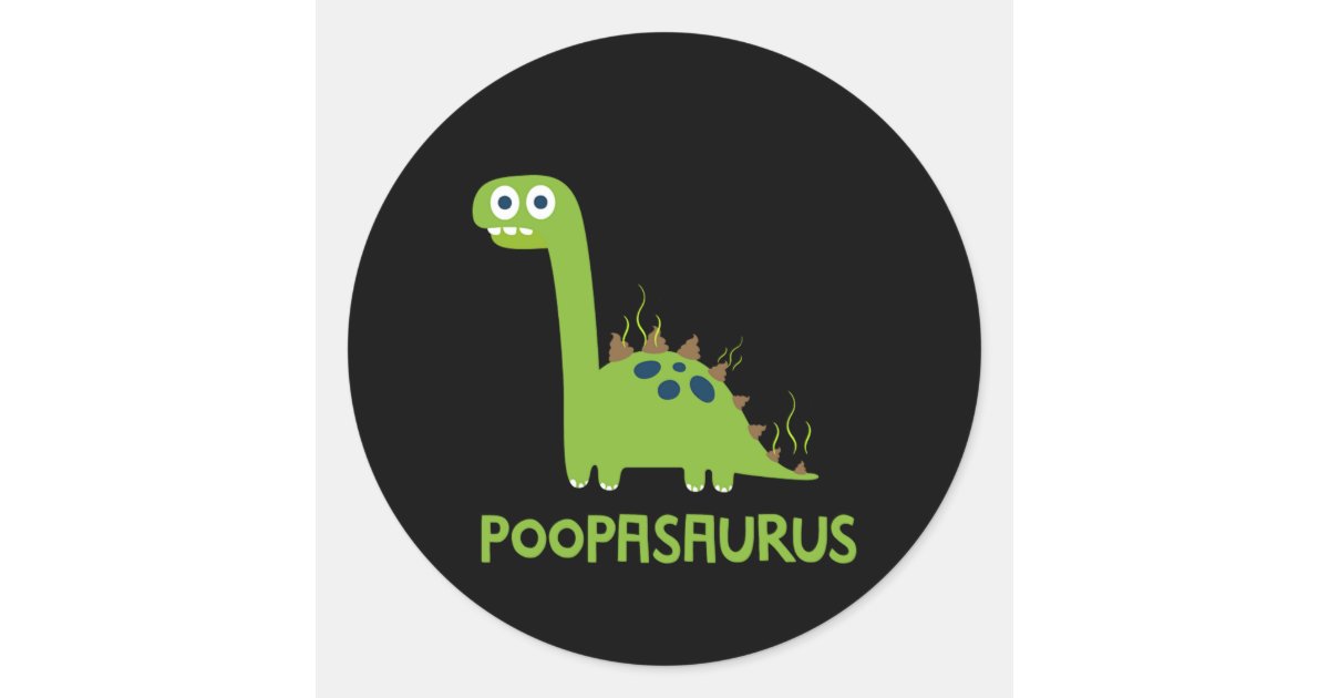 Dino Poopasaurus Poop Emojis Dinosaur Lovers Boys Classic Round Sticker ...