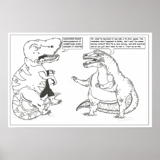 Dino Poster #2: Flu Shot | Zazzle