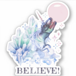 Dinocorn Bubblegum | Fantasy Believe Unisaur Sticker | Zazzle