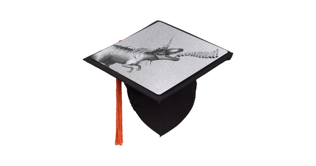 Dinocorn Chrome | Silver Unicorn Horned Dinosaur Graduation Cap Topper ...