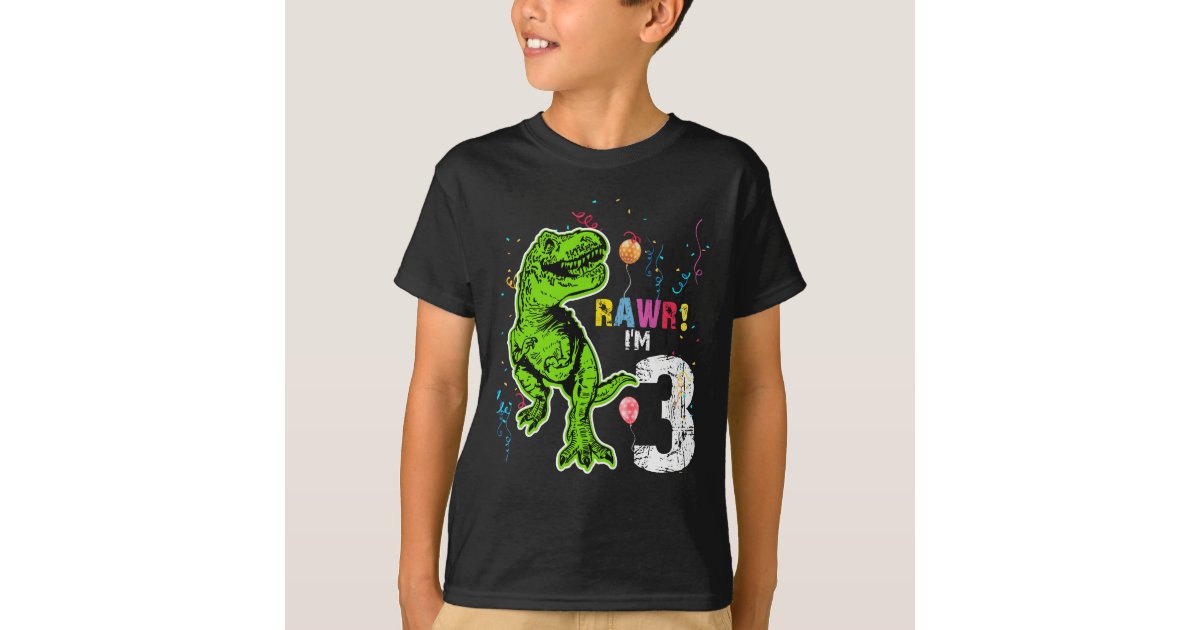 Dinosaur 3rd Birthday T-Rex T-Shirt | Zazzle