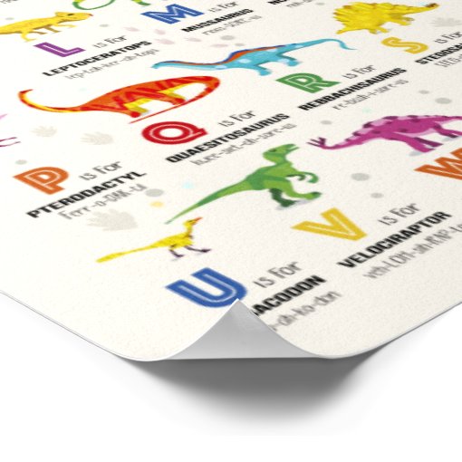 DINOSAUR ALPHABET POSTER | Zazzle