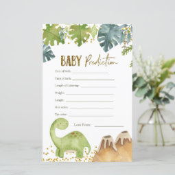 Dinosaur Baby Predictions Card | Zazzle