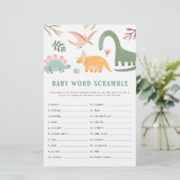 Dinosaur Baby Shower Game | Zazzle