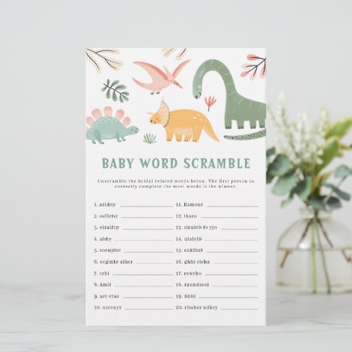 Dinosaur Baby Shower Game | Zazzle