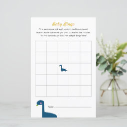 Dinosaur Baby shower Game Bingo Activity | Zazzle