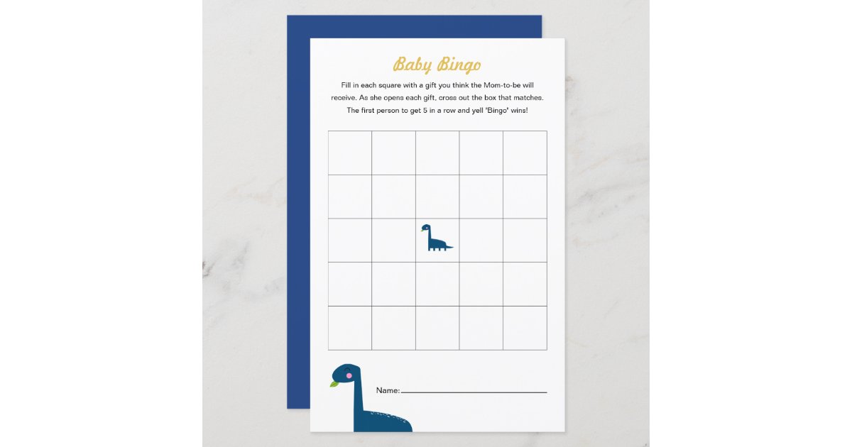Dinosaur Baby shower Game Bingo Activity | Zazzle