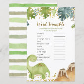 Dinosaur Baby Shower Word Scramble Game | Zazzle