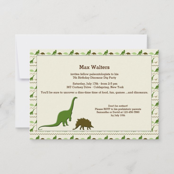 Dinosaur Background Invitation | Zazzle