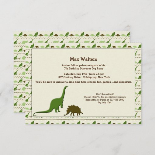 Dinosaur Background Invitation | Zazzle
