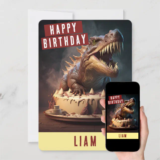 Dinosaur Birthday Card | Zazzle