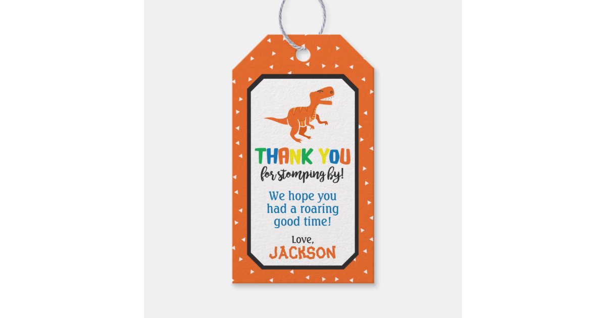 Dinosaur Birthday Favor Tags | Dinosaur Gift Tags | Zazzle
