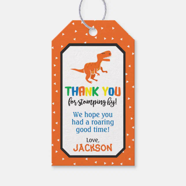 Dinosaur Birthday Favor Tags | Dinosaur Gift Tags | Zazzle