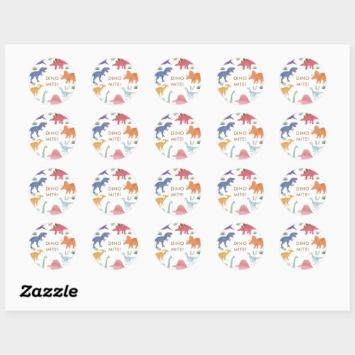 Dinosaur Birthday Party Classic Round Sticker | Zazzle