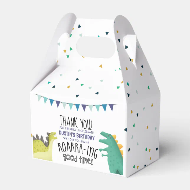 Dinosaur Birthday Party Favor Box | Zazzle