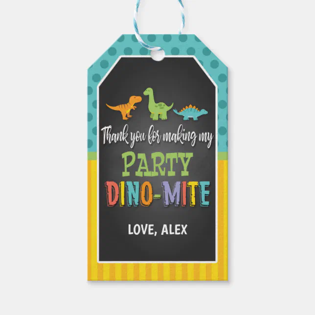 Dinosaur Birthday Party Favor Tag | Zazzle