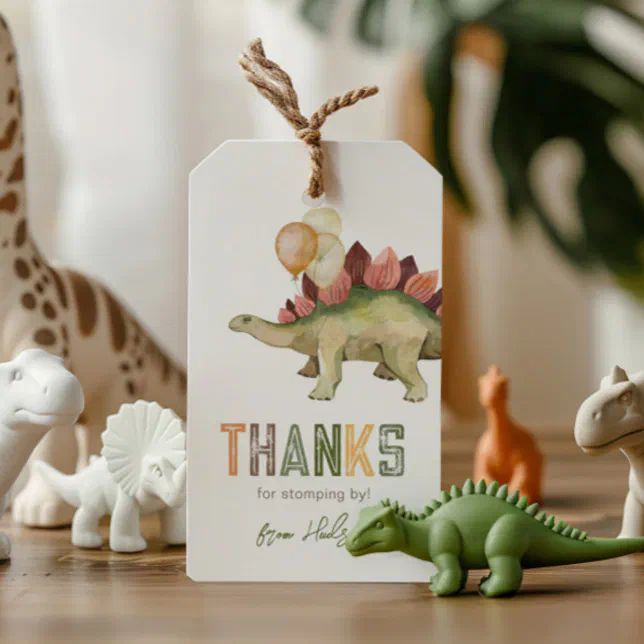 Dinosaur Birthday Party Favor Tags | Zazzle