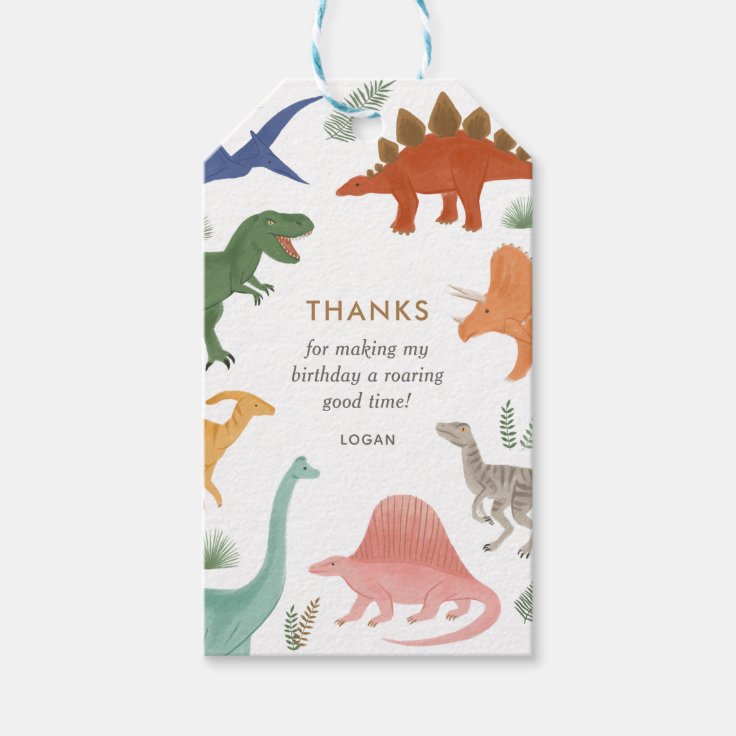 Dinosaur Birthday Party Favor Tags | Zazzle