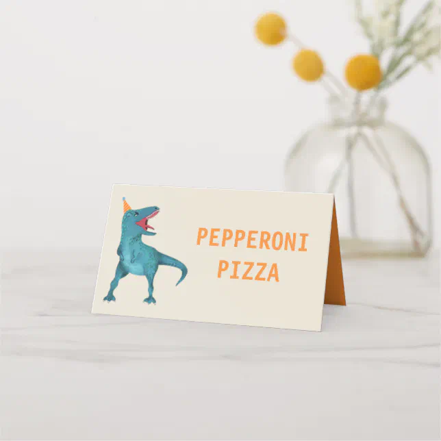 Dinosaur Birthday Party Menu Tent Cards | Zazzle