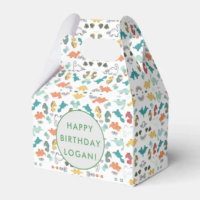 Dinosaur Birthday Party Photo Favor Boxes | Zazzle