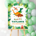 Dinosaur Birthday Party Welcome Sign Poster | Zazzle