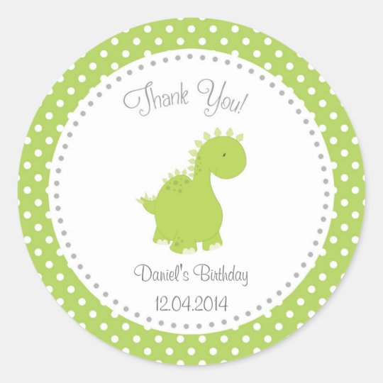Dinosaur Birthday Sticker | Zazzle.com