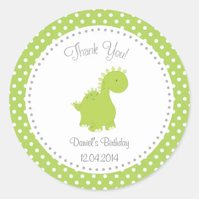 Dinosaur Birthday Sticker | Zazzle