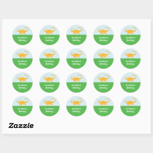 Dinosaur Birthday Sticker | Zazzle