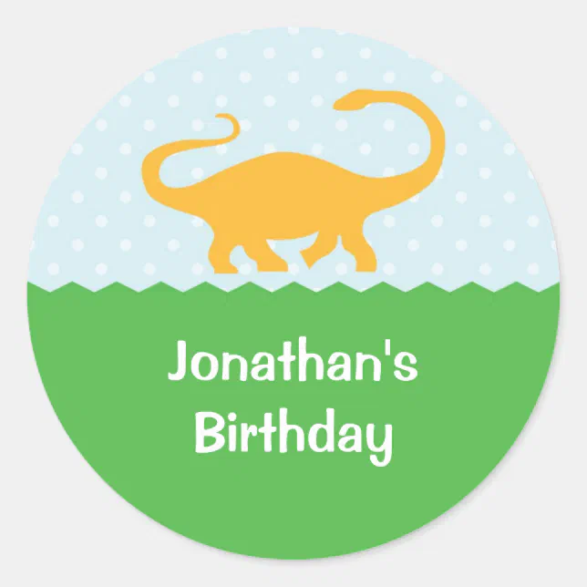 Dinosaur Birthday Sticker | Zazzle