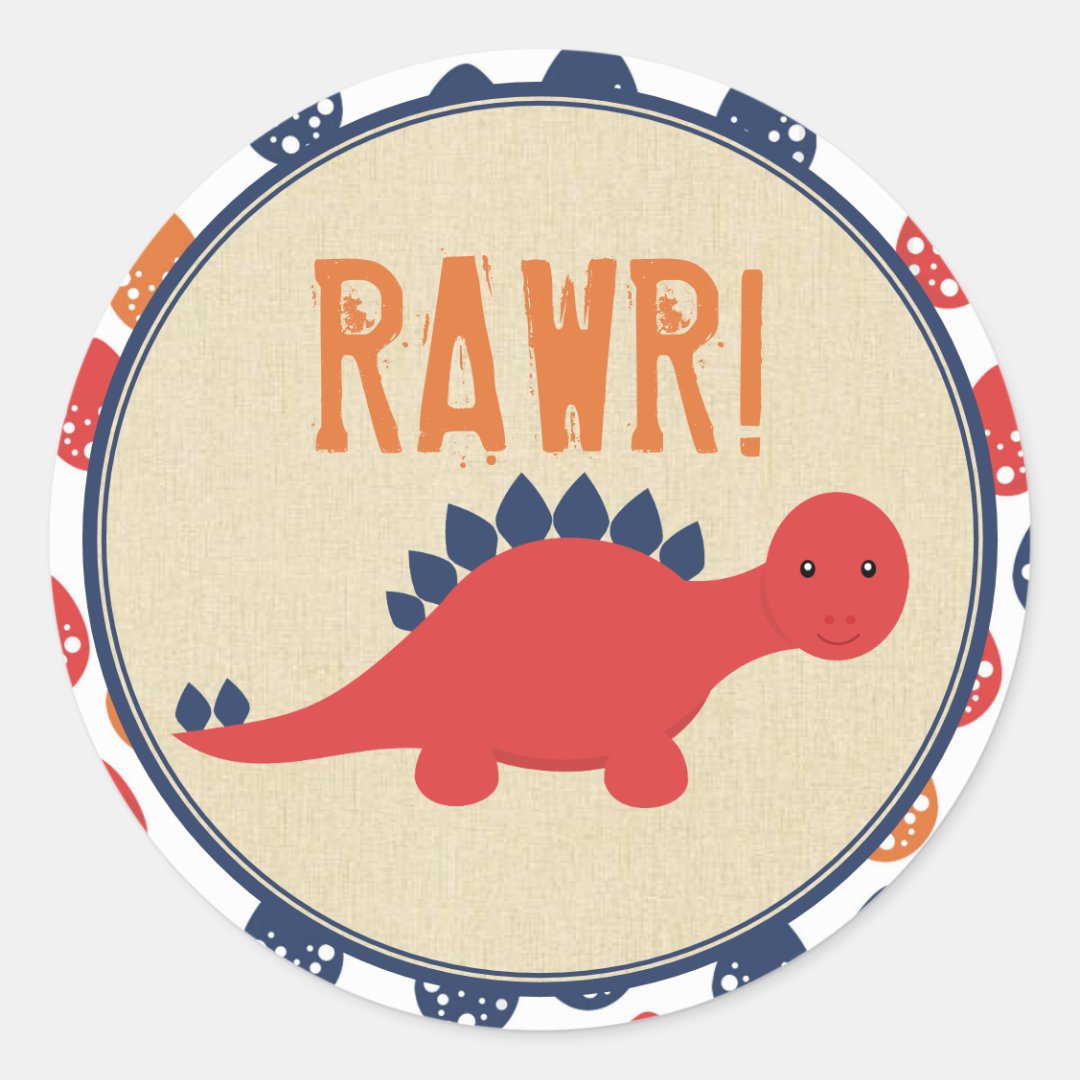 Dinosaur Birthday Stickers | Zazzle