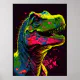 Dinosaur Blue T Rex Pink and Green Kids Poster | Zazzle