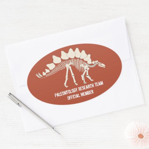 Dinosaur Bones Paleontology Customizable Badge Oval Sticker | Zazzle