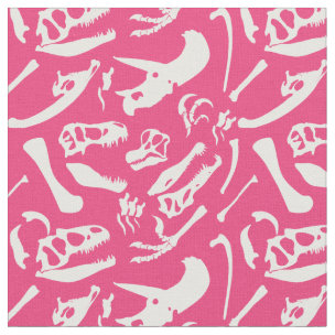 Pink Dinosaur Pattern Kids Fabric | Zazzle