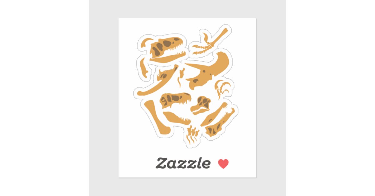 Dinosaur Bones Sticker | Zazzle