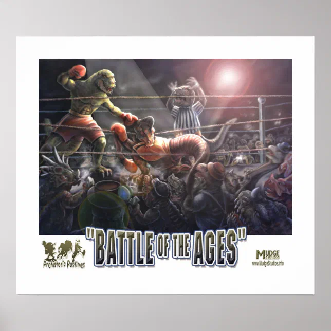 Dinosaur Boxing Match Poster | Zazzle