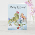 Dinosaur Christmas Tyrannosaur Raptor Merry Rex Card | Zazzle