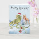 Dinosaur Christmas Tyrannosaur Raptor Merry Rex Card | Zazzle