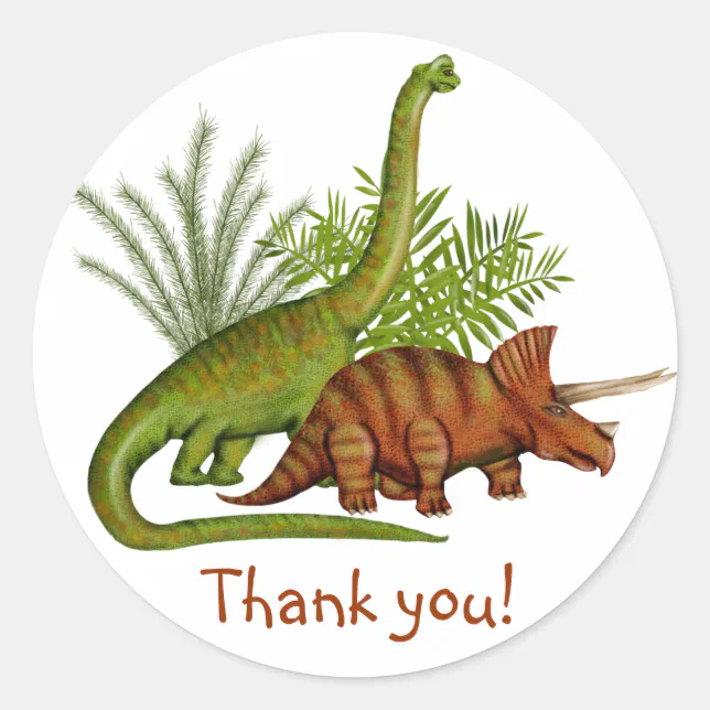 Dinosaur Classic Round Sticker | Zazzle