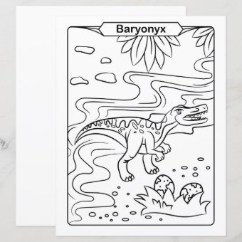 Dinosaur Coloring Page - Baryonyx | Zazzle