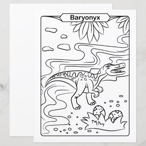 Dinosaur Coloring Page - Baryonyx | Zazzle