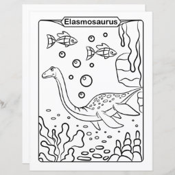 Dinosaur Coloring Page - Elasmosaurus | Zazzle