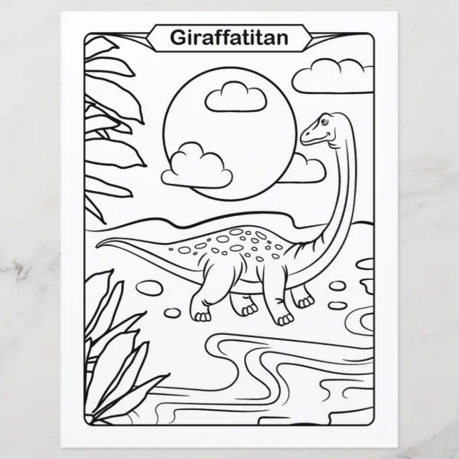 Dinosaur Coloring Page - Giraffatitan | Zazzle