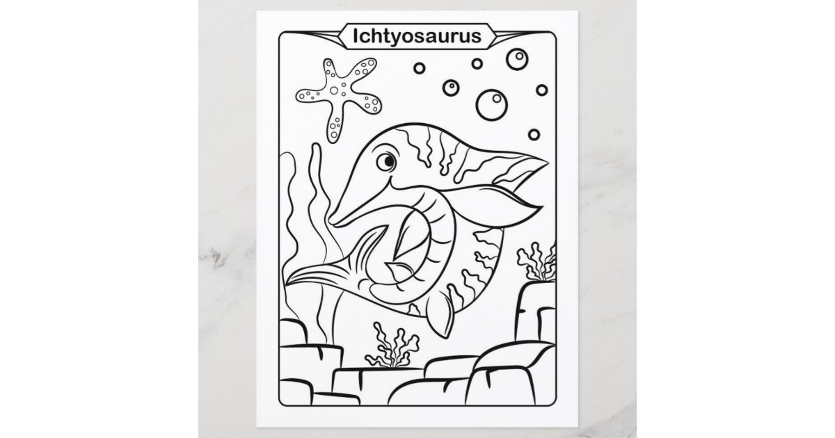 Dinosaur Coloring Page - Ichtyosaurus | Zazzle